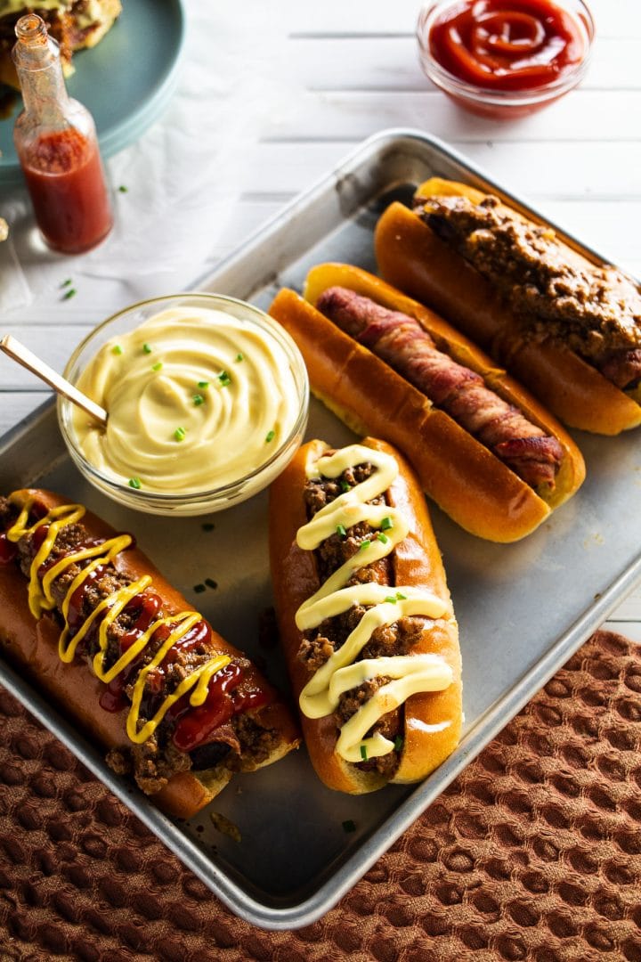 Deep-Fried Bacon-Wrapped Chili Dogs